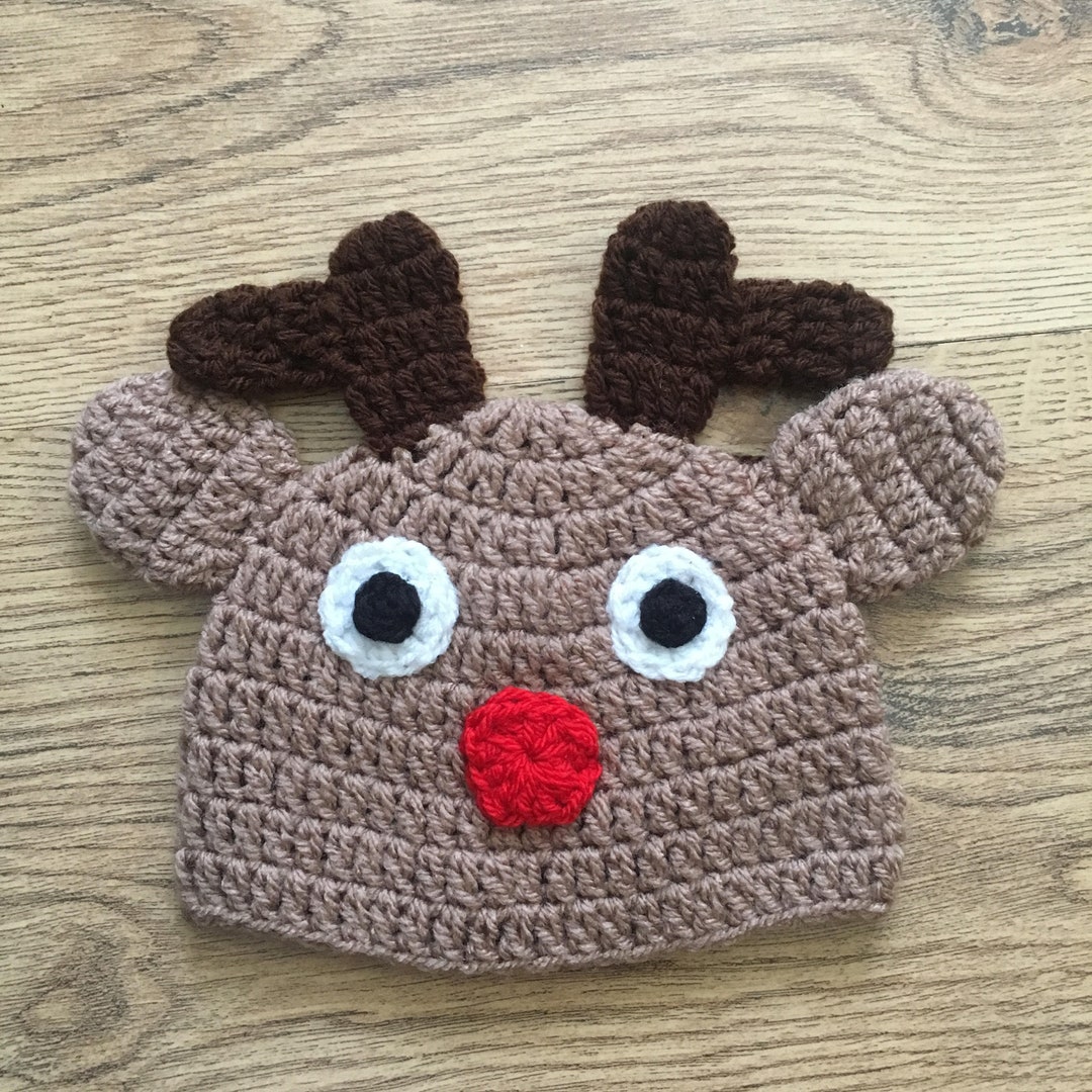Rudolph the Red Nose Reindeer Crochet Hat Pattern - Etsy