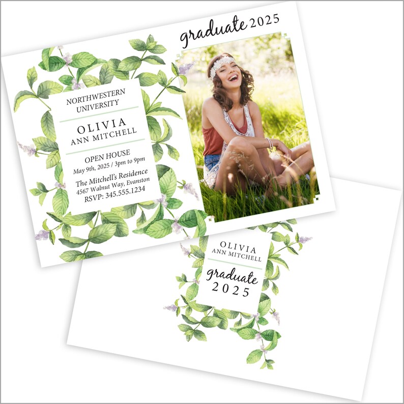 Ivy Vines Graduation Invite Custom Photo Cards / Grad Announcement ...