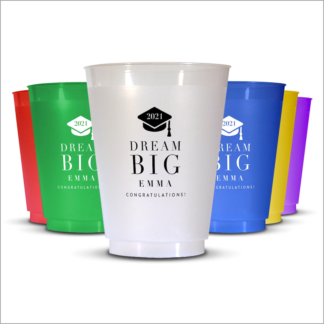 Dream Big Grad Custom Plastic Party Cups / Graduation Cups / 4182 - Etsy