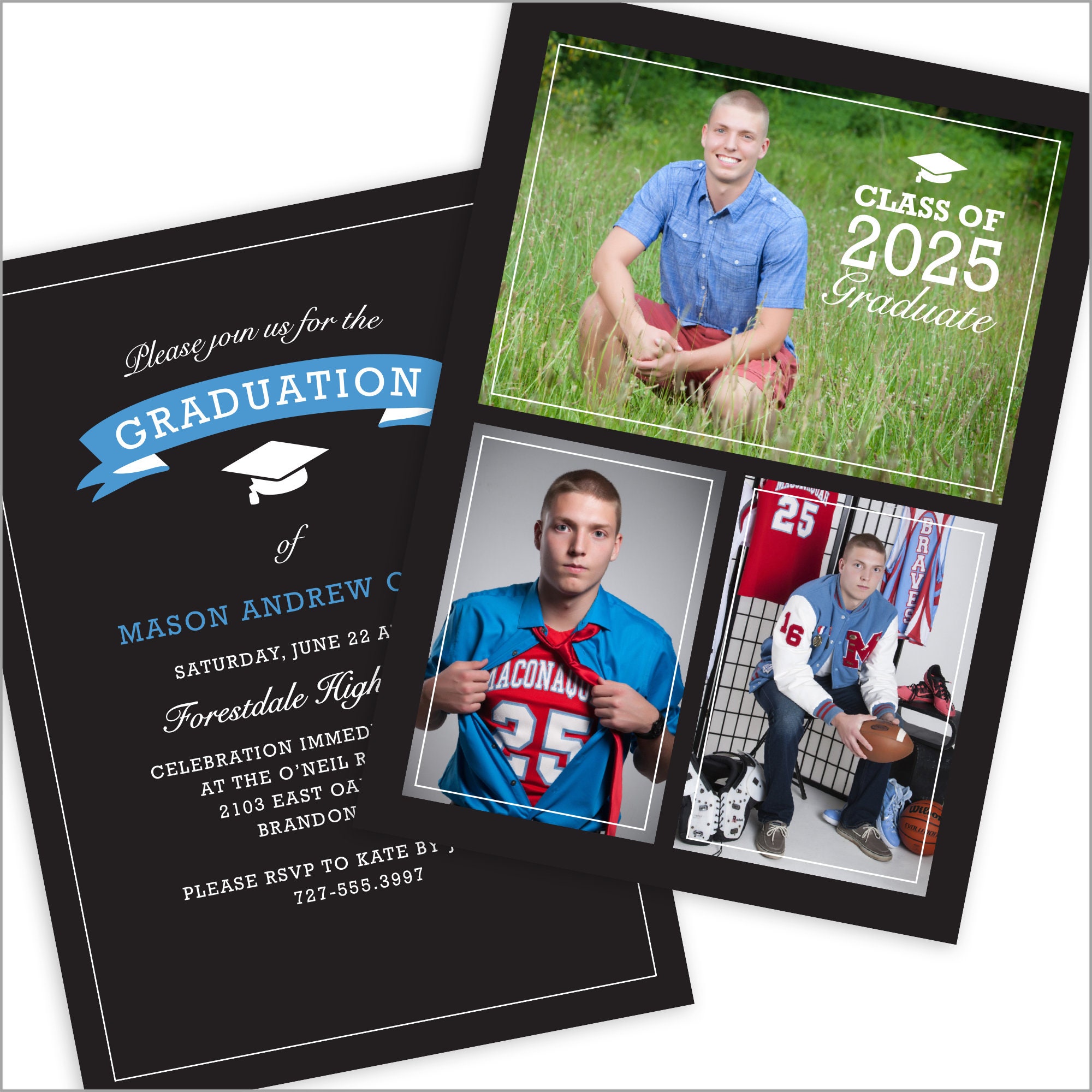 Graduation Invite Custom Photo Cards / Grad Announcement / 4277 - Etsy