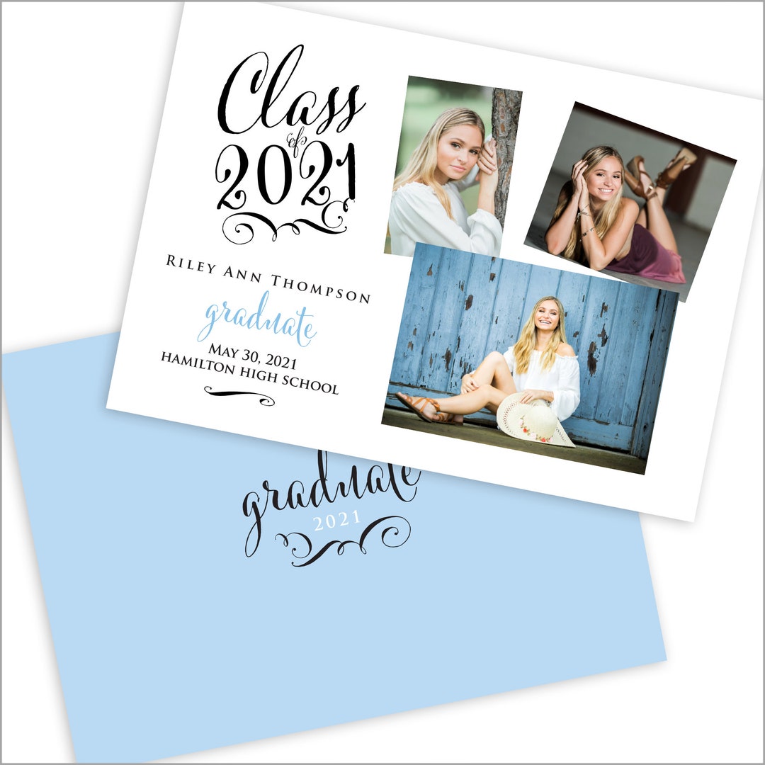Grad Announcement Custom Photo Cards 4248 - Etsy