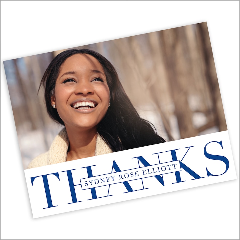 Thank You Custom Photo Cards / Graduation Thank You Card Set / - Etsy