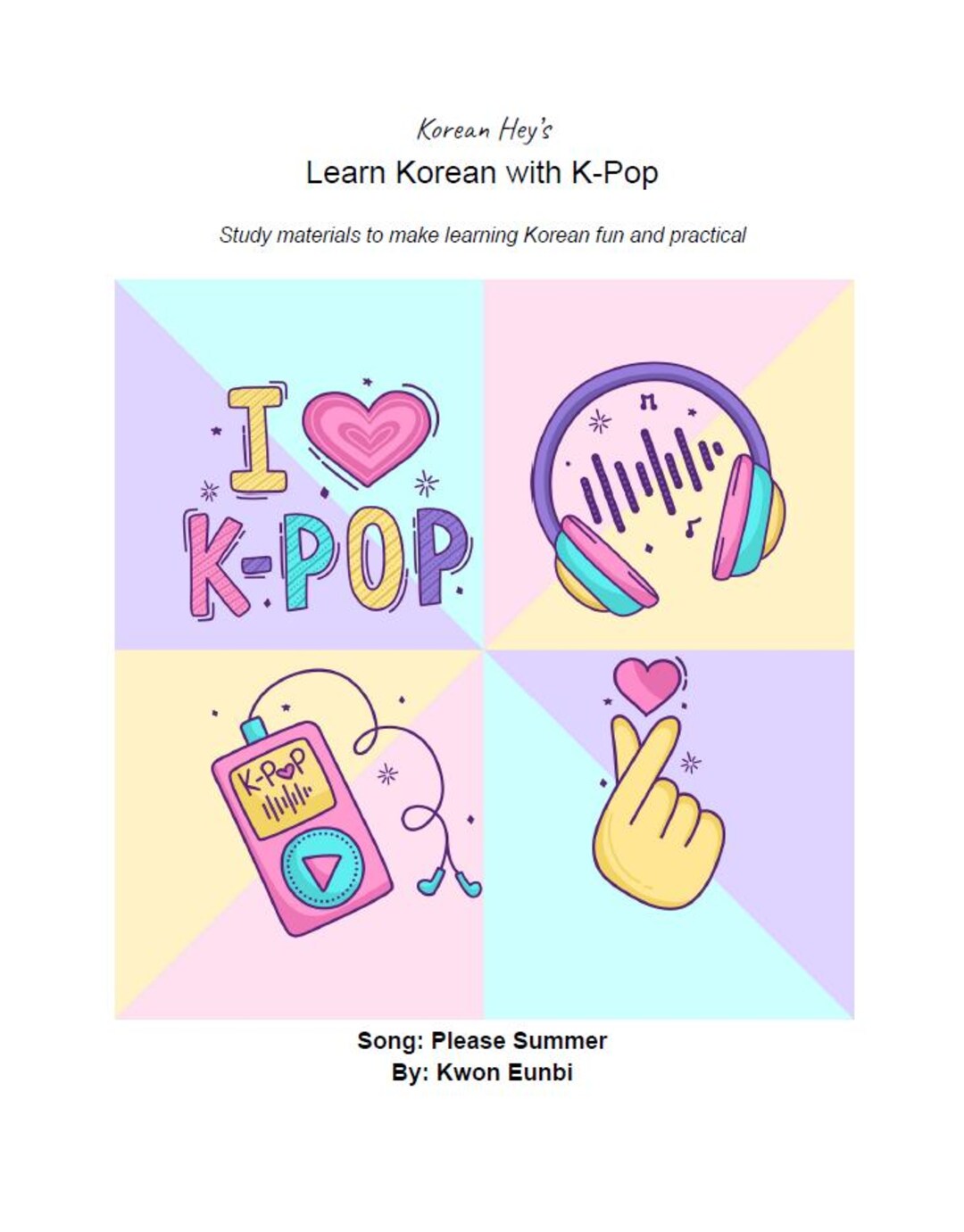 Learn Korean With K-pop Please Summer Kwon Eunbi - Etsy