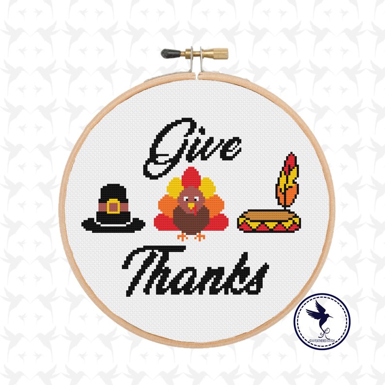 Give Thanks Cross Stitch PDF Pattern - Etsy