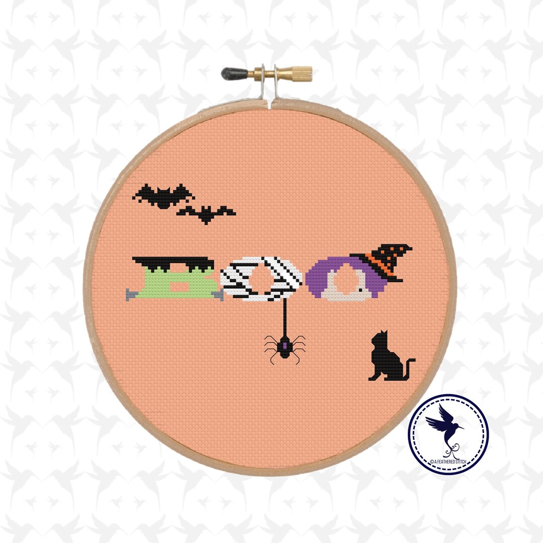 Halloween BOO | PDF Cross Stitch Pattern - Etsy