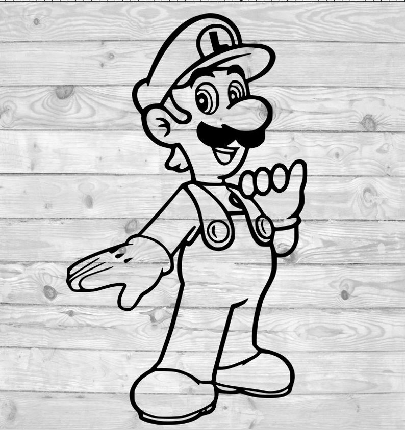 Luigi SVG, Instant Download, Svg Png Dxf, Cricut, Cameo, Silhouette ...