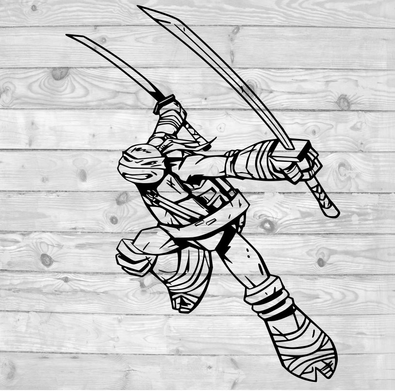 Teenage mutant ninja turtles Leonardo SVG instant download | Etsy