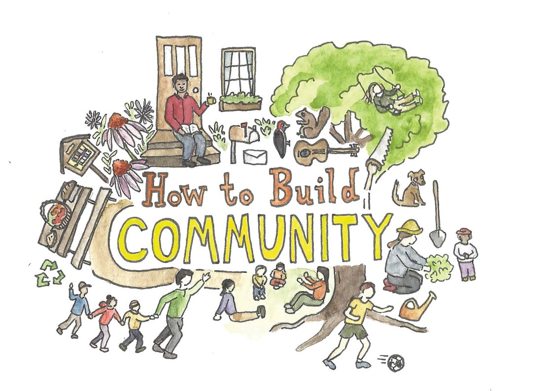 How to Build Community Watercolor Print - Etsy