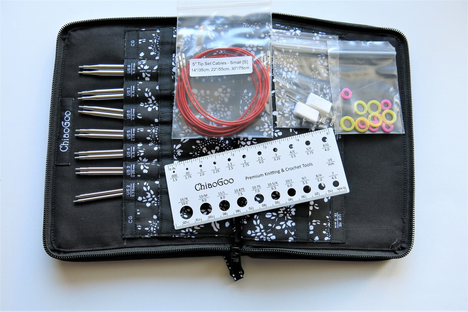 5" Chiaogoo Twist SMALL Set Red Lace Interchangeable Needle- Size Us2 ...