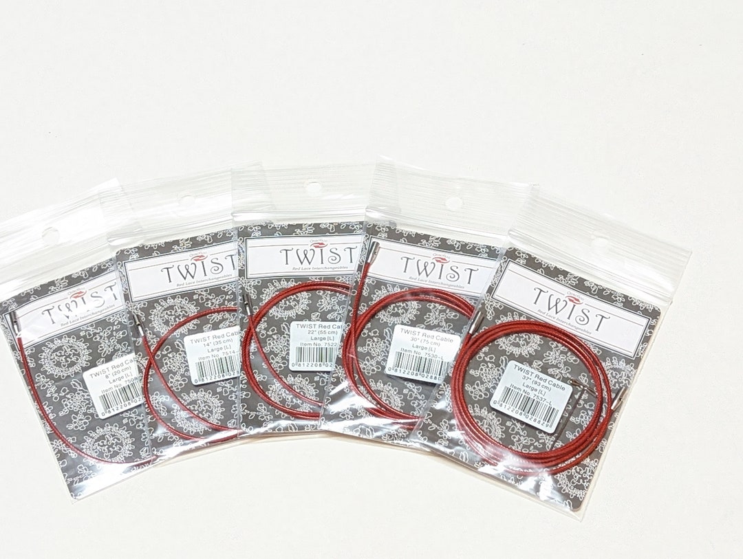 SET OF 5-chiaogoo Twist Red LARGE Cables- Chiaogoo Interchangeable ...