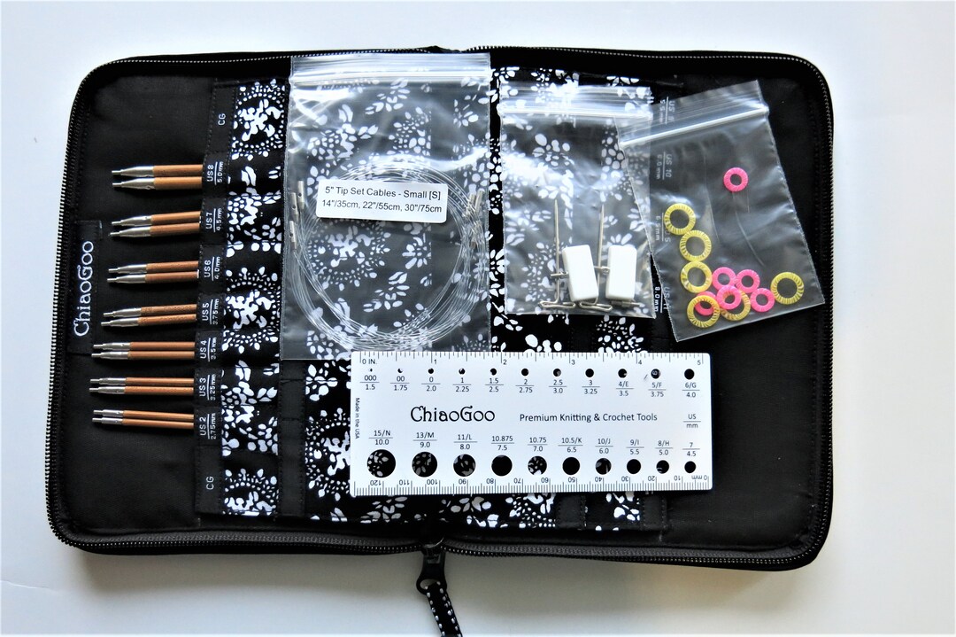 Chiaogoo 5" SPIN SMALL Interchangeable Knitting Needle Set Bamboo-size ...