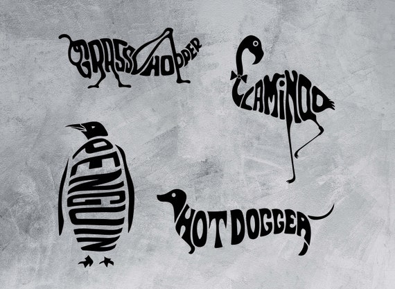 Typographic Animals Typography Animal Svg Animals Svg Dog | Etsy