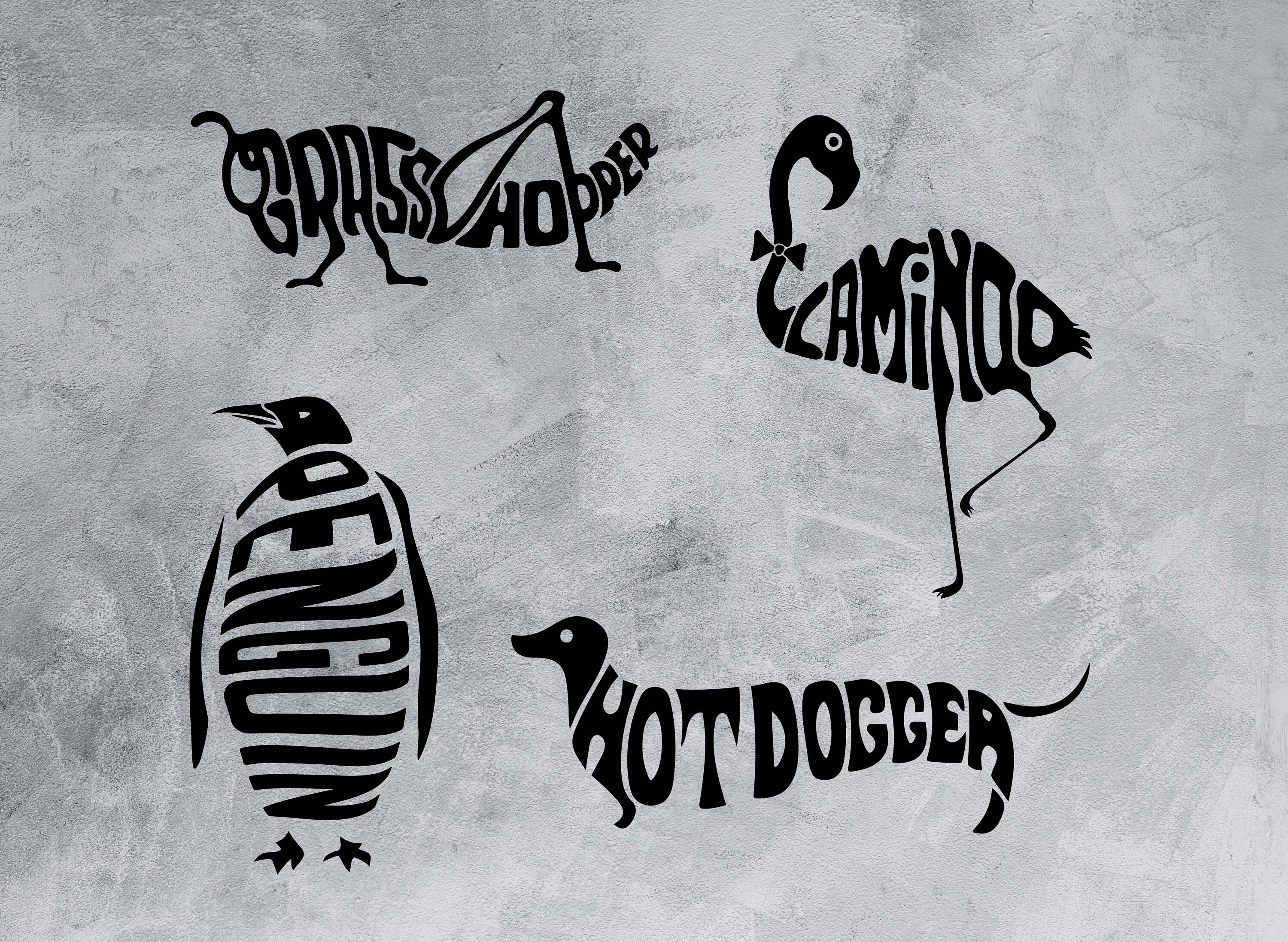 Animales tipográficos tipografía svg animal animales svg | Etsy