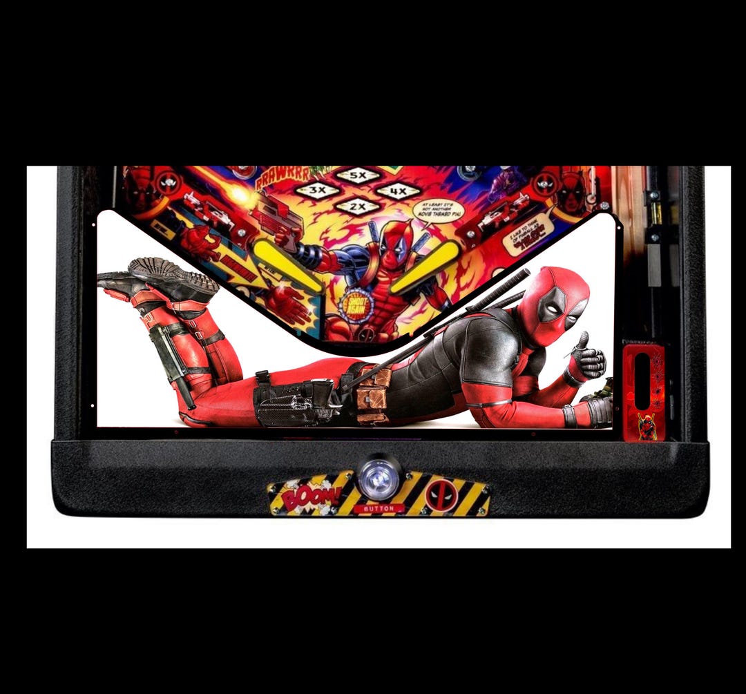 Deadpool Laying Down Lighted Pinball Apron/arch 0018 - Etsy