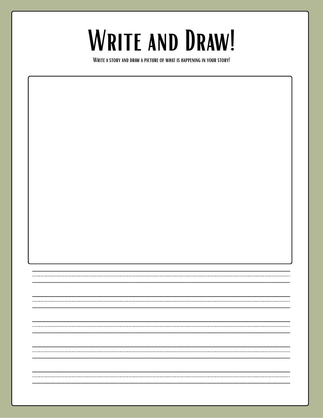 Write and Draw Printable Worksheet for Kids School - Etsy