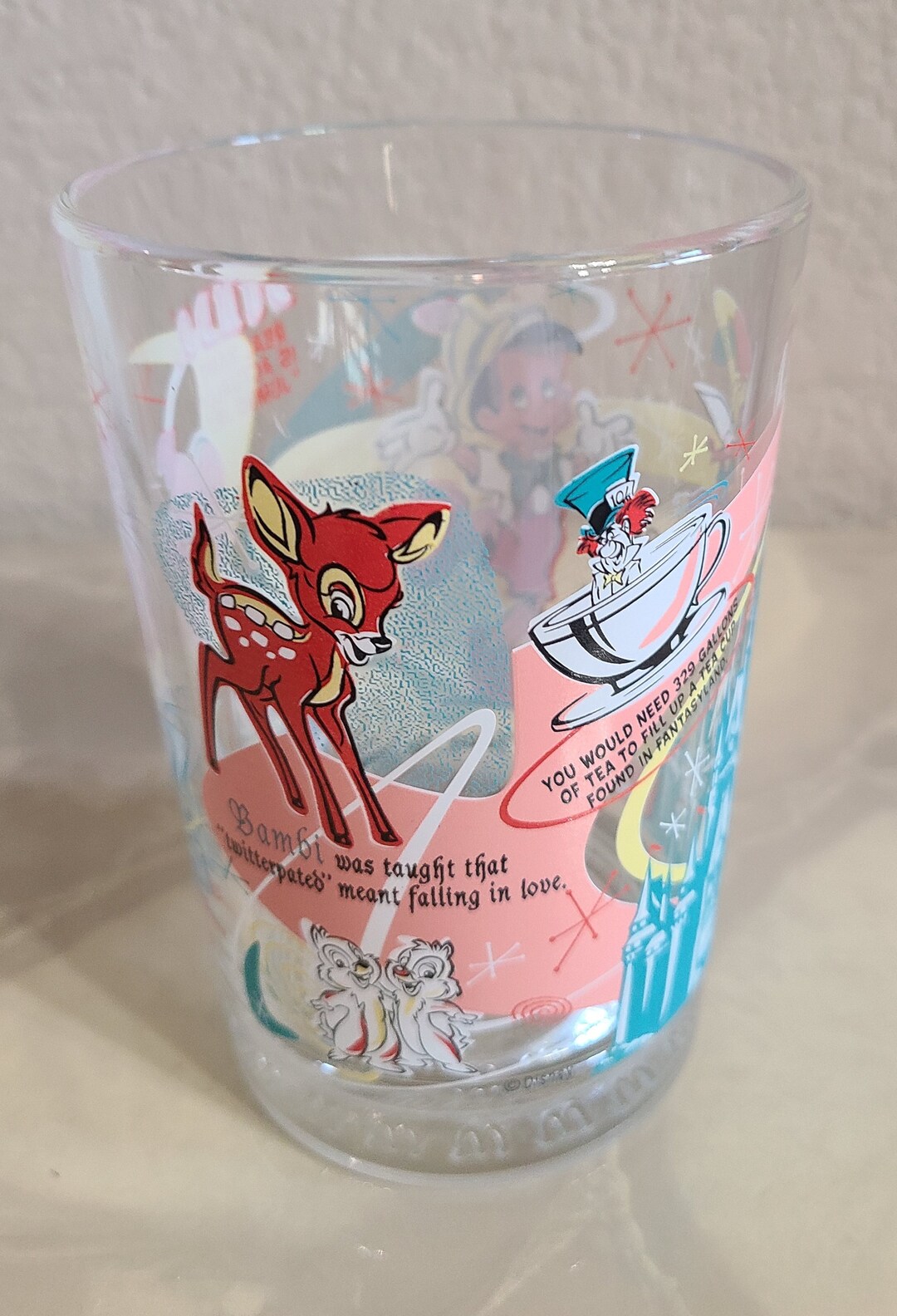 Vintage Disney 100th Anniversary Bambi Castle Dumbo Drinking Glass - Etsy