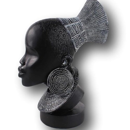 African American Lady Bust Head Ethnic Decor Gorgeous Statue - Etsy