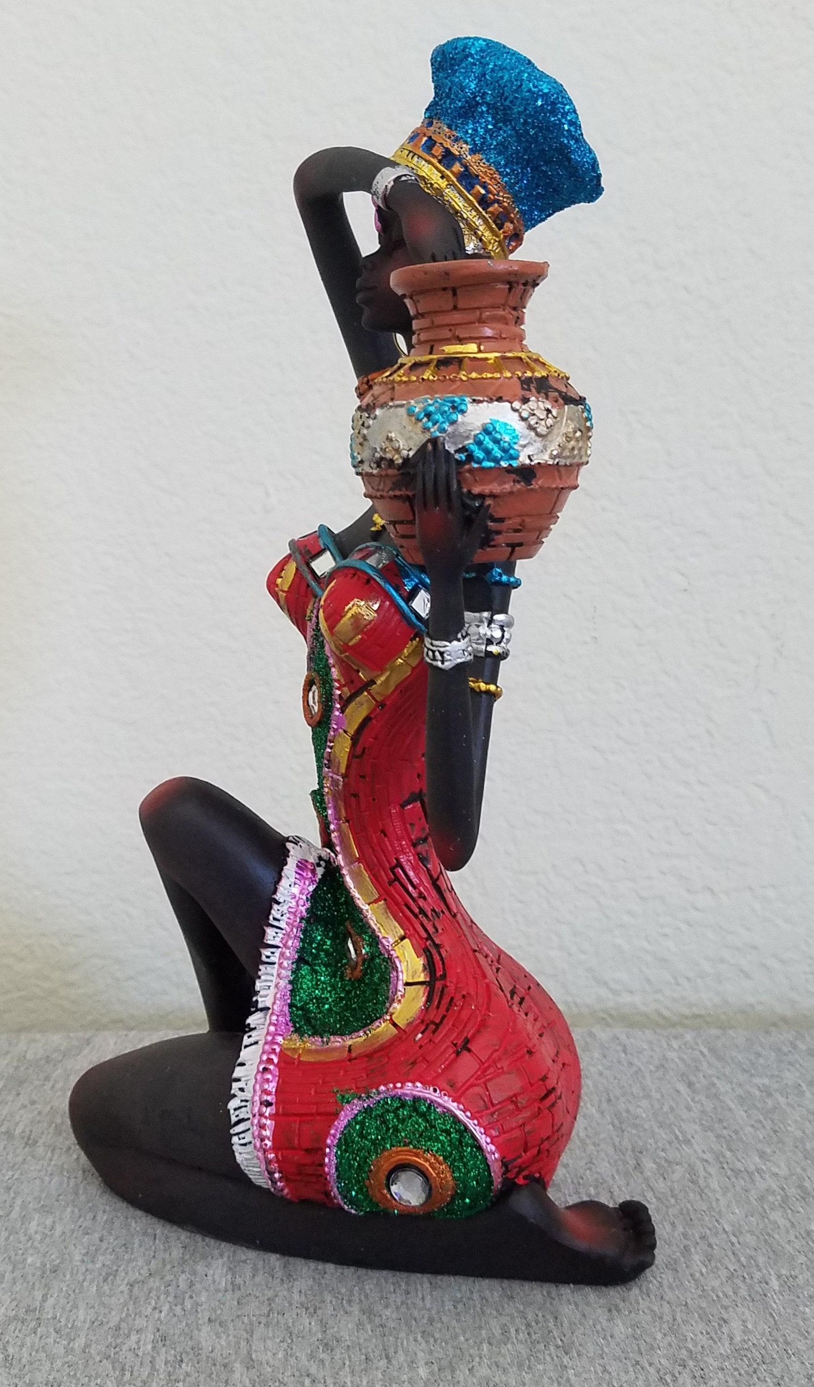 African American Lady Black Statue Dark Color Vibrant Dress | Etsy