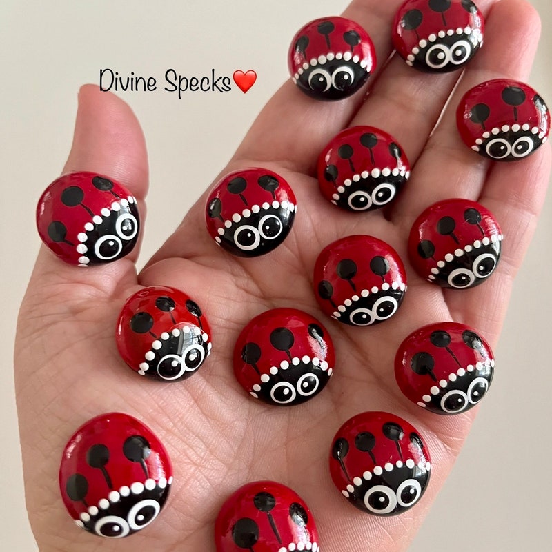 Ladybug Painted Rocks - Etsy