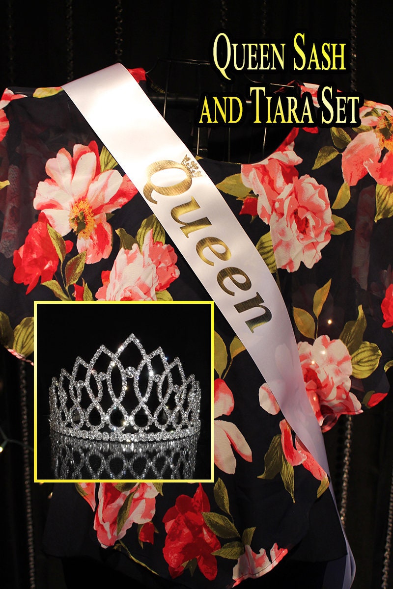 Satin Printed queen Sash for Pageants Proms - Etsy
