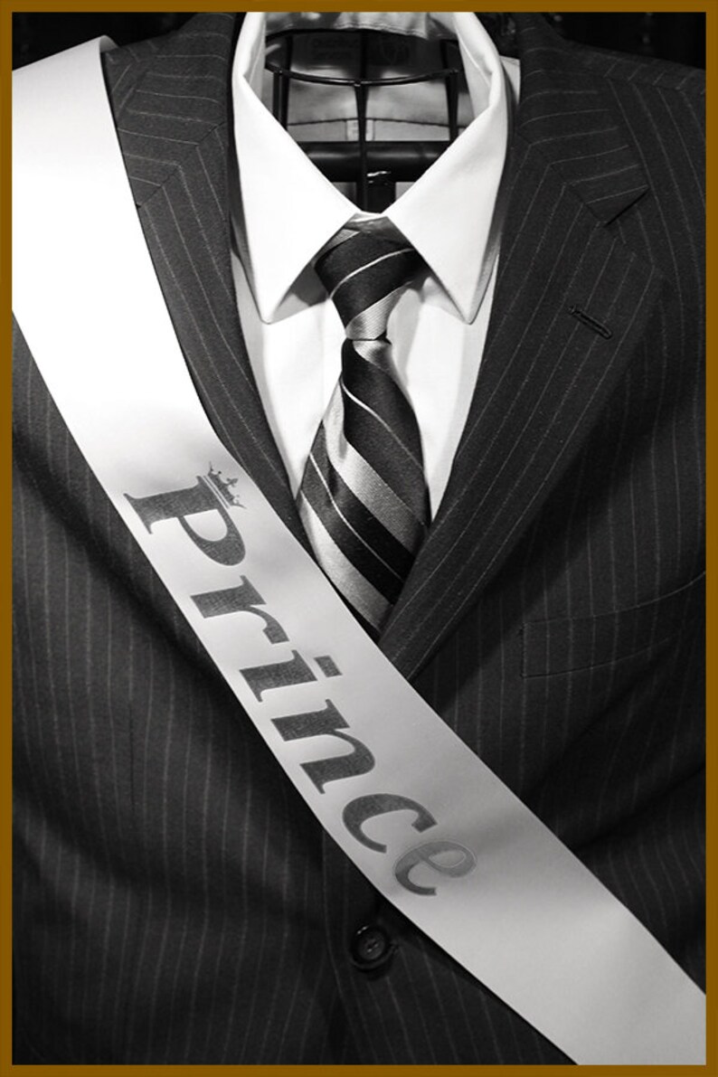 Satin Printed "prince" Sash for Homecoming Proms, Dances, Parties ...