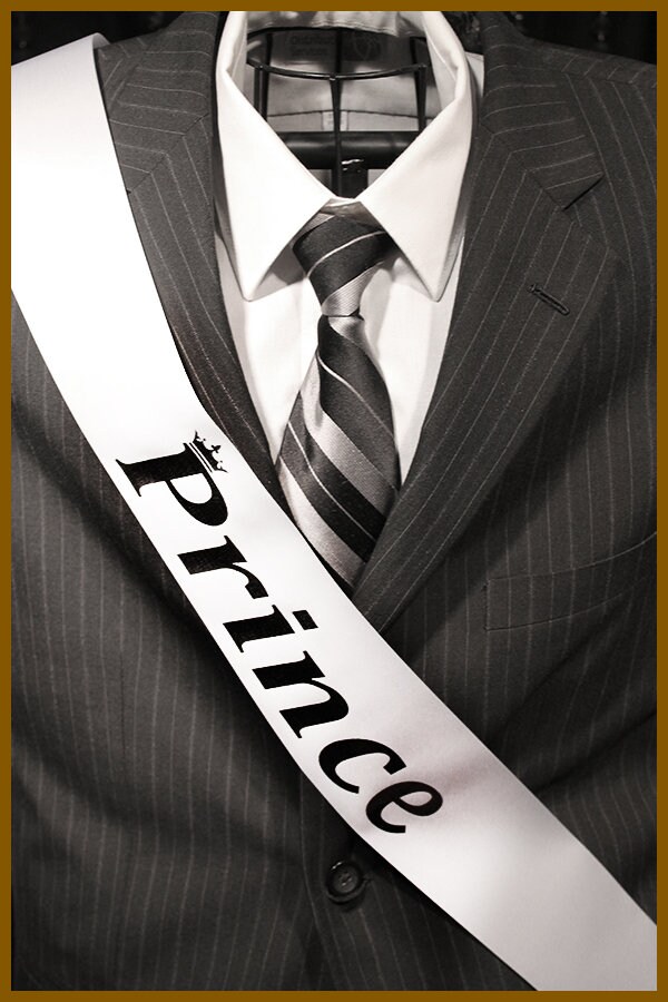 Satin Printed prince Sash for Homecoming Proms | Etsy