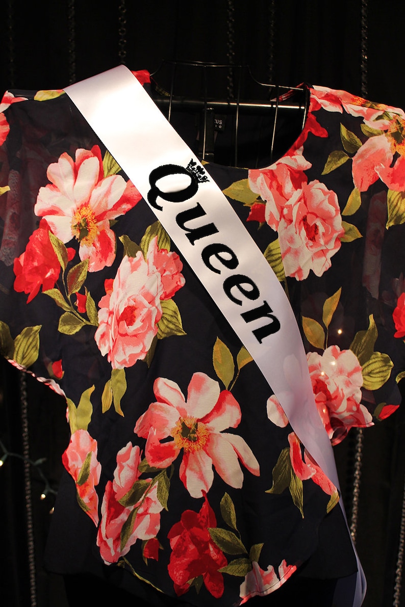 Satin Printed queen Sash for Pageants Proms - Etsy