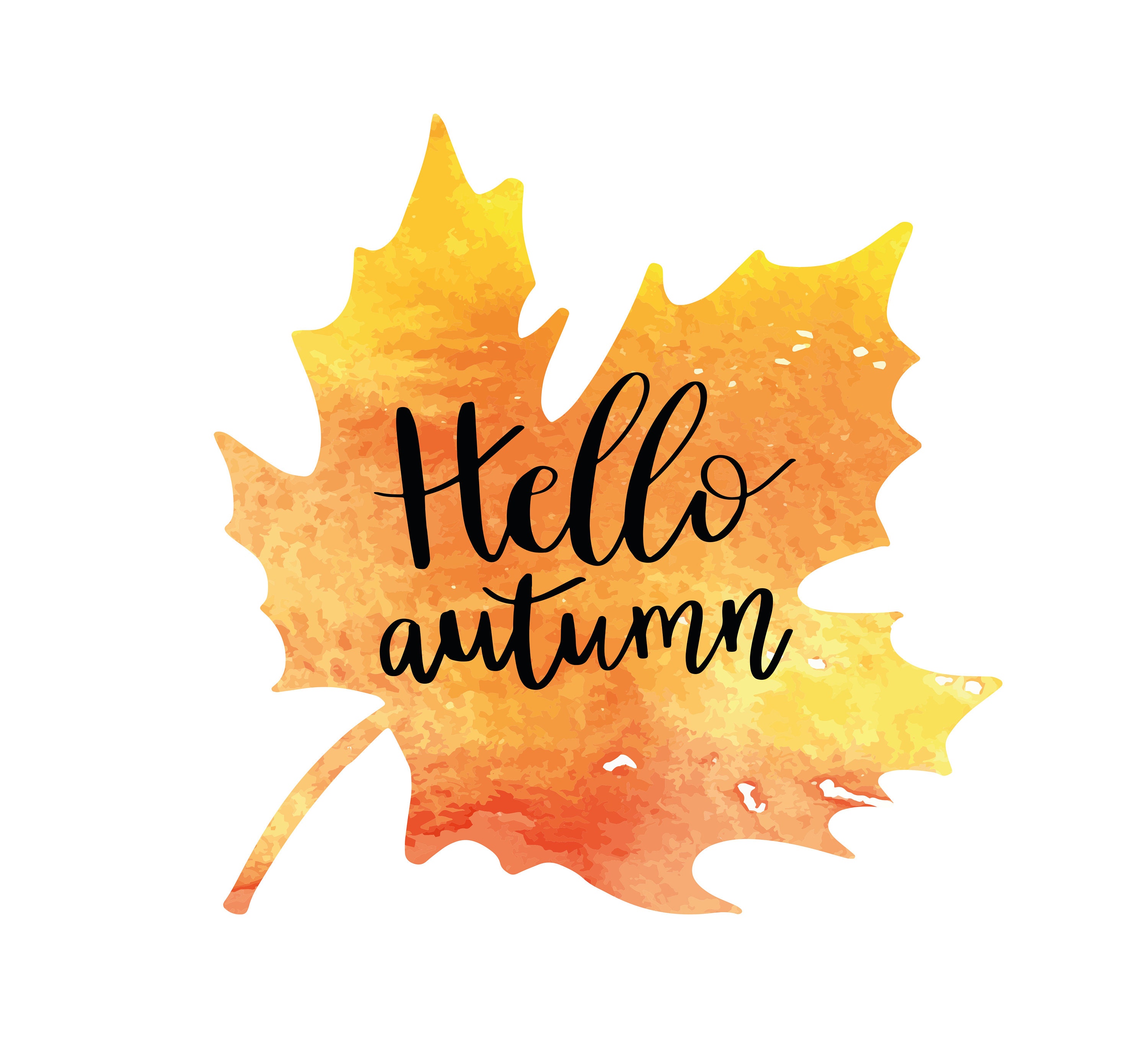 Hello Autumn Vector Leaf Vector Printable Cameo Iron on - Etsy