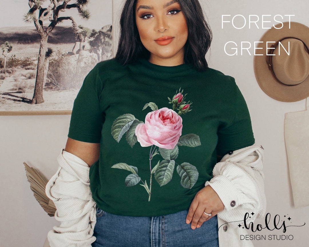 Women’s Rose Tshirt, Vintage Wildflower Shirt, Womens Vintage Rose ...