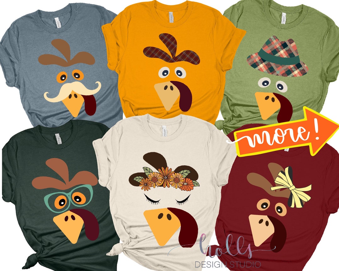 Cute Turkey Fall Thanksgiving Shirt, Thanksgiving Family Matching Shirt ...