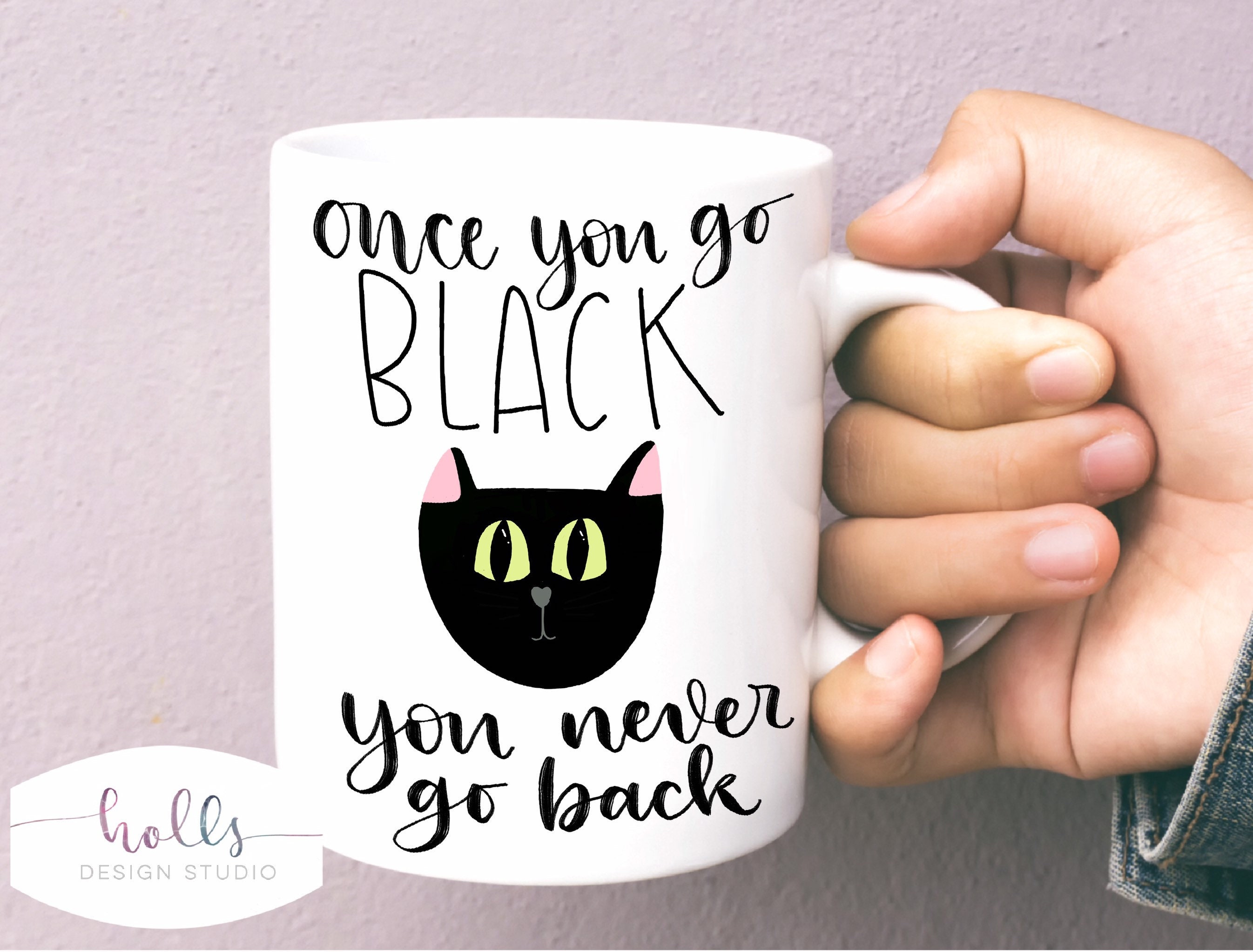 Black cat Mug Black cat mug funny cat mug funny black cat | Etsy
