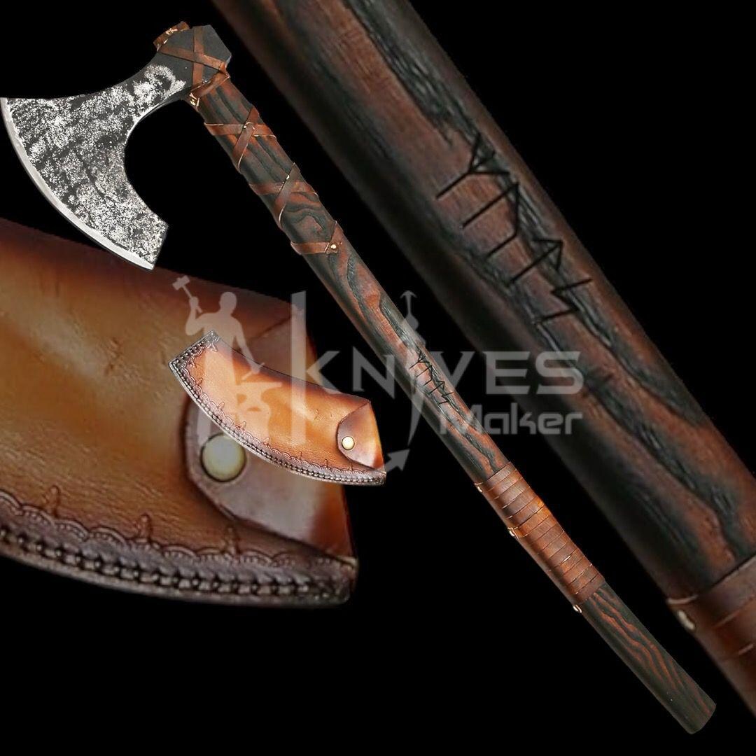 Handmade Two Handed Large Berserker Axe Double Headed Axe Hand Forged ...