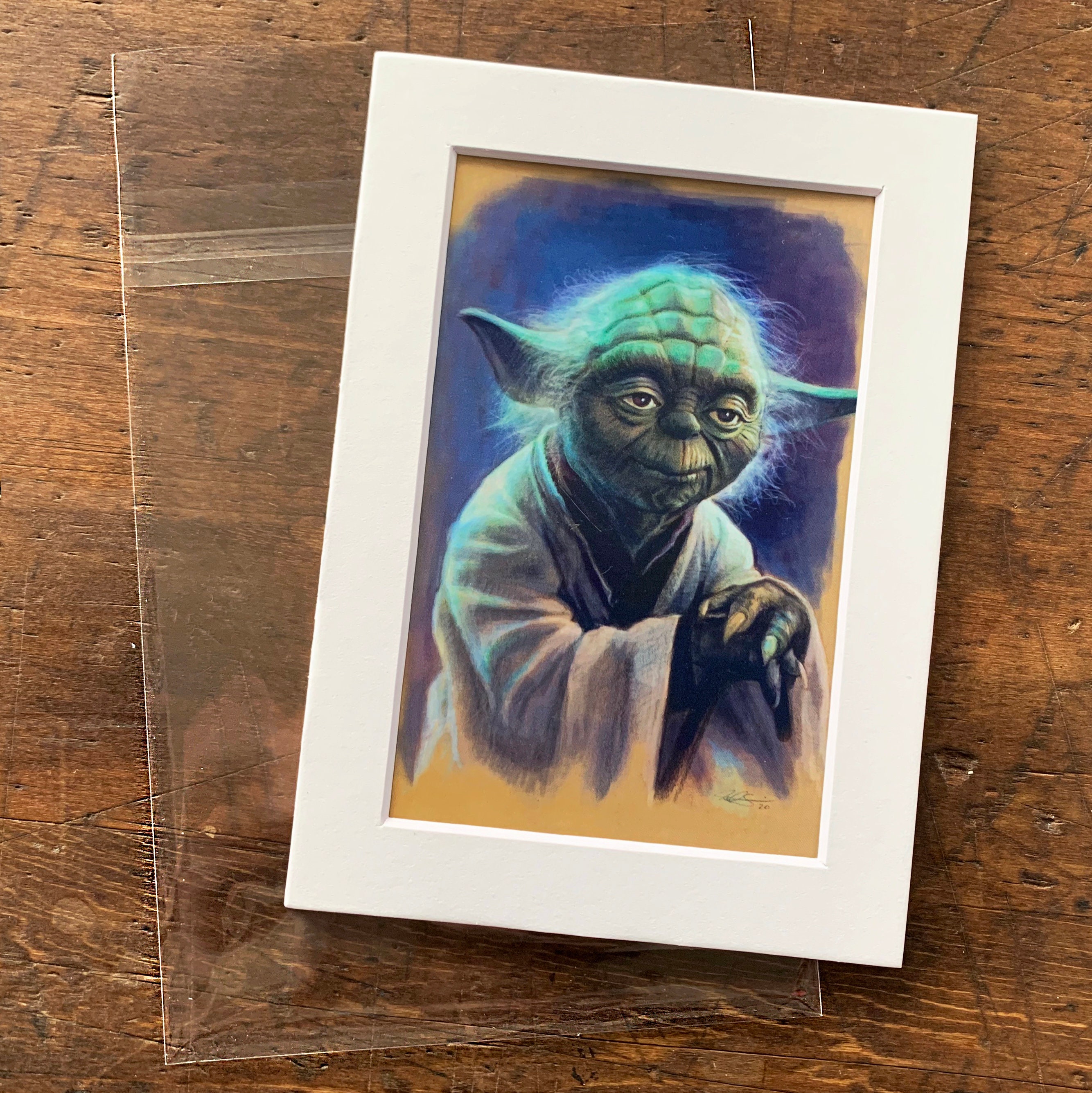 Yoda Star Wars Art Print With Matte - 4x6 Postcard Print With 5x7 Matte ...