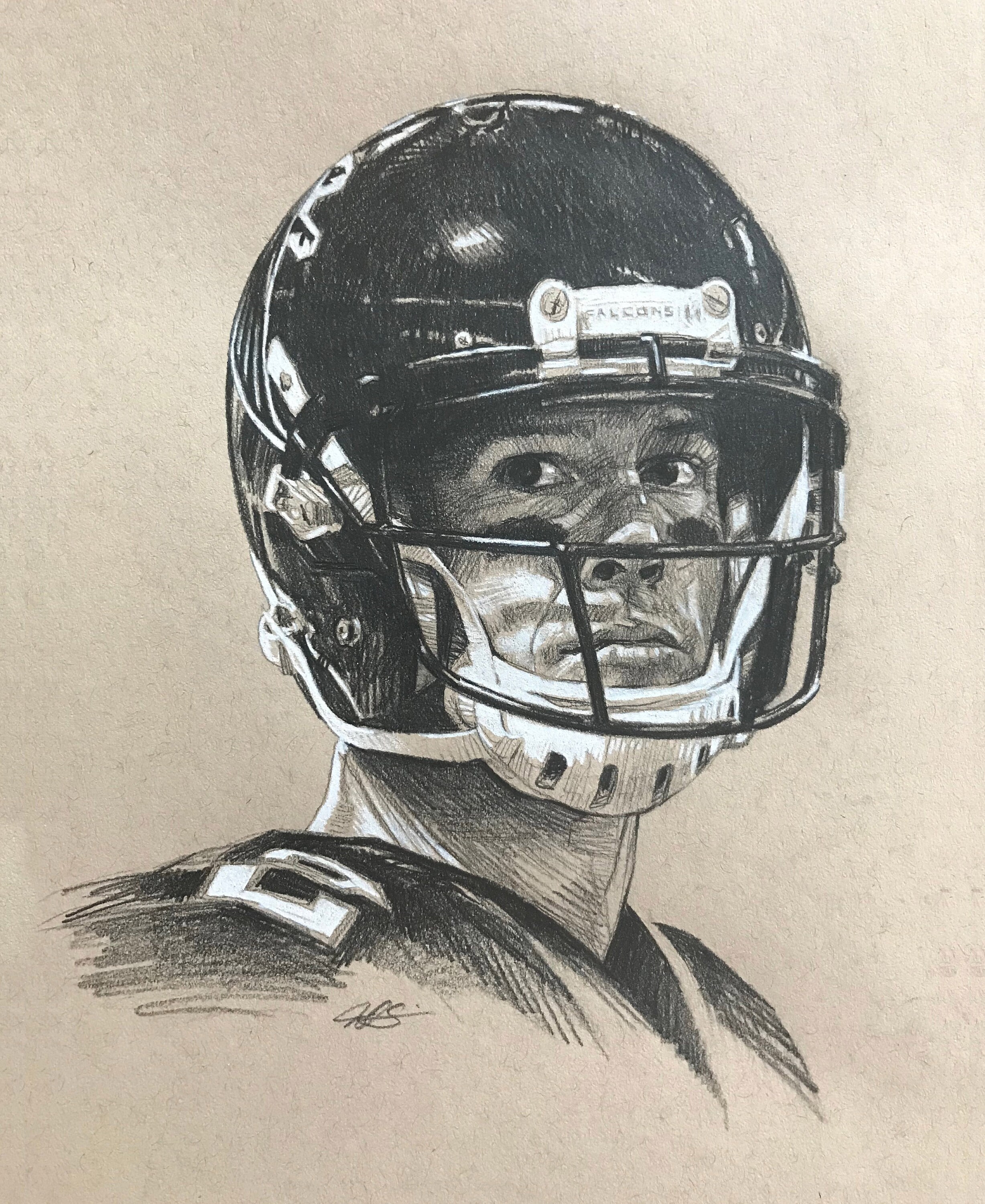 MATT RYAN DRAWING | Matt Ryan Atlanta Falcons Original Artwork ...