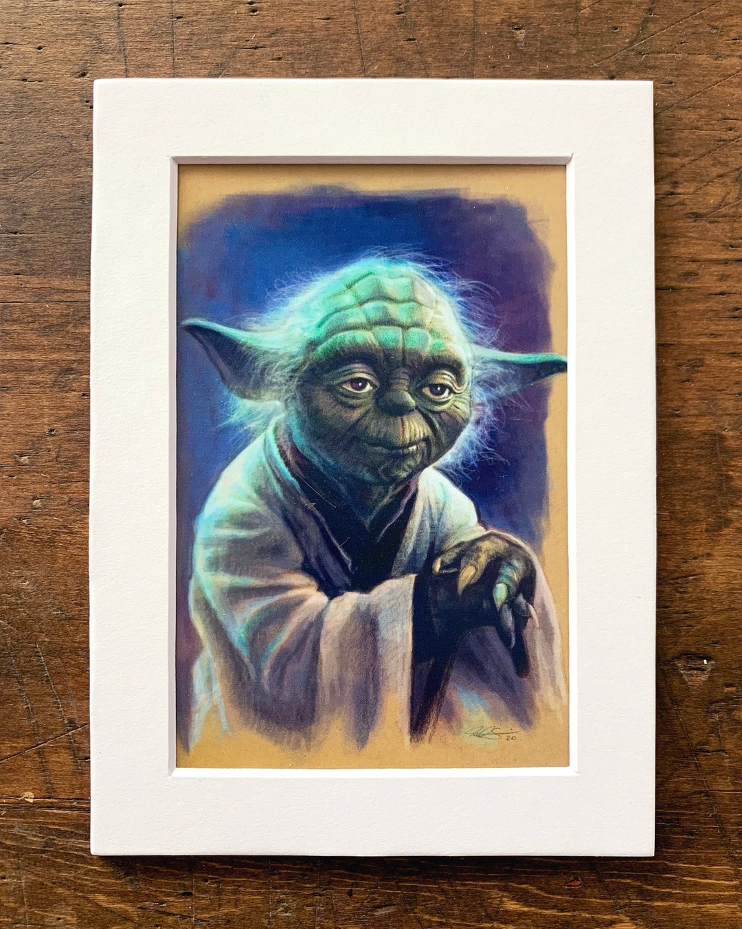 Yoda Star Wars Art Print With Matte - 4x6 Postcard Print With 5x7 Matte ...