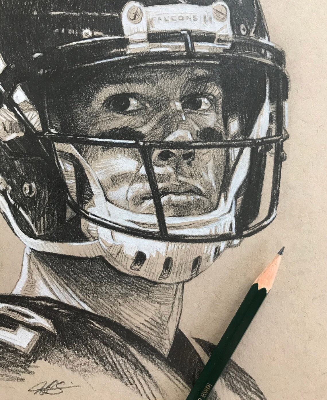 MATT RYAN DRAWING | Matt Ryan Atlanta Falcons Original Artwork ...