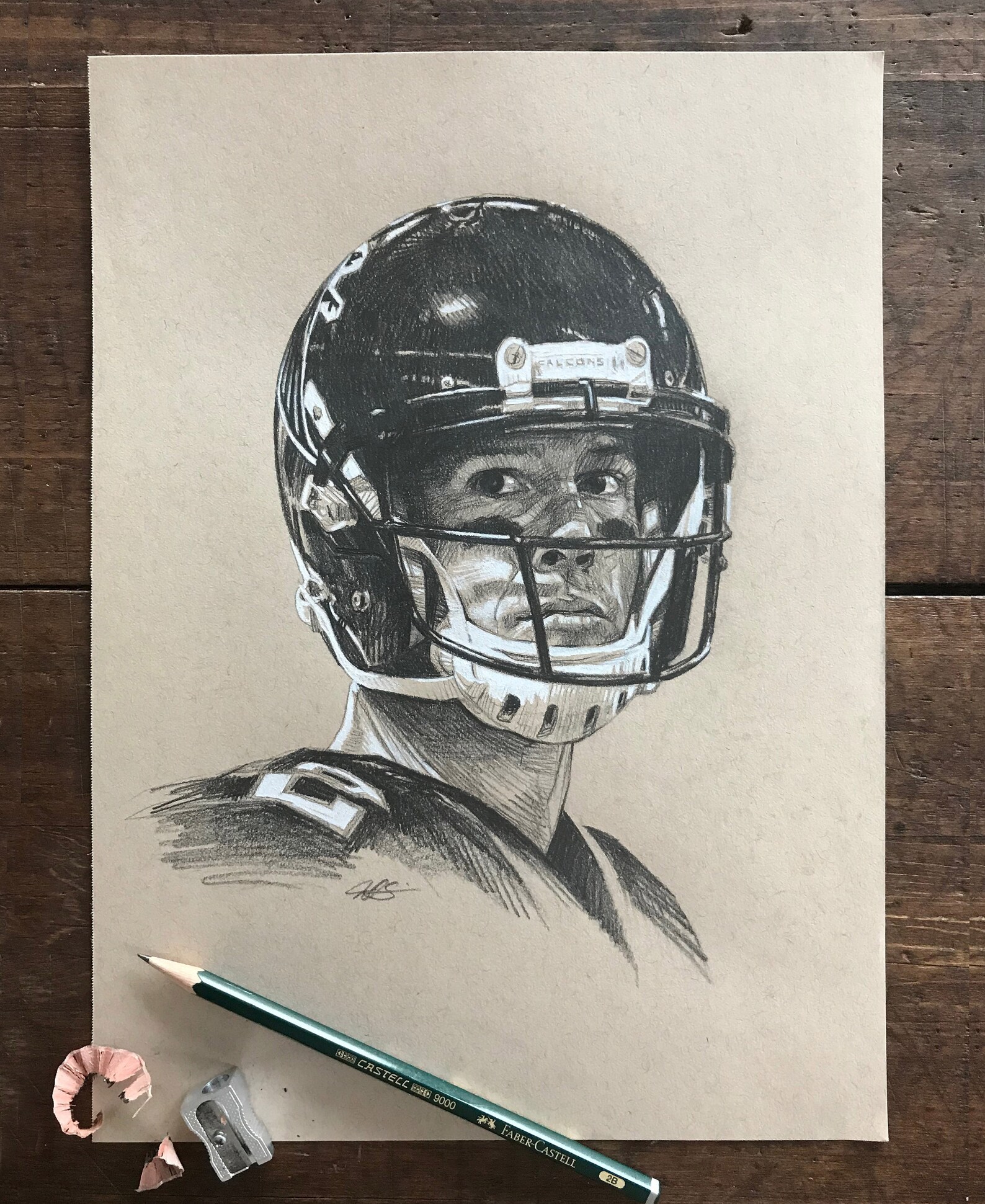 MATT RYAN DRAWING | Matt Ryan Atlanta Falcons Original Artwork ...