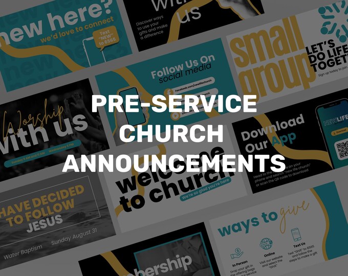 Church Announcement Slides Canva Templates | Editable Pre-service Slide ...
