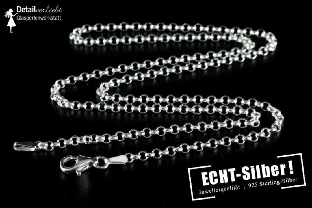 Pea Chain Made of 925 Silver 90 Cm 2.2 Mm With Lobster Clasp - Etsy