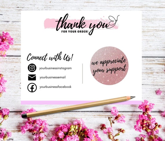 Business Thank You Card Template Editable Business Thank You - Etsy