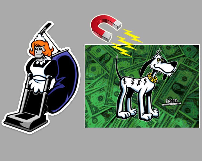 Robot Maid Irona Vacuum and Dollar Richie Rich Sticker and | Etsy