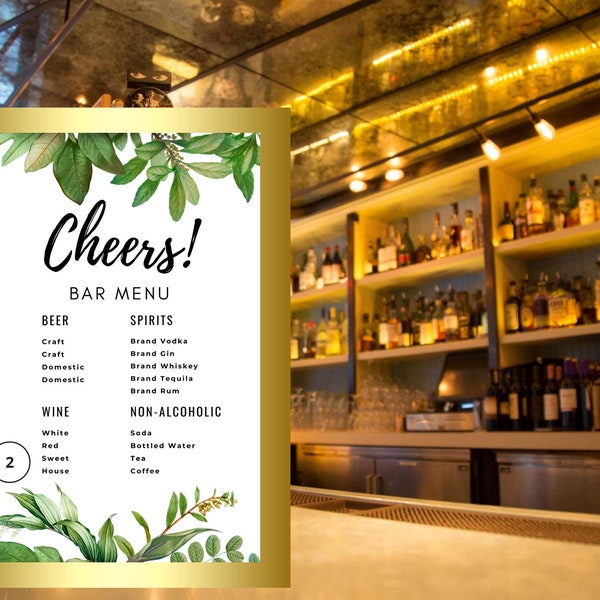 Chalkboard Bar Menu - Etsy