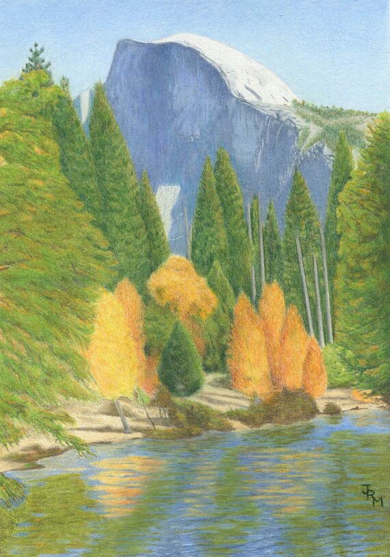 River Colored Pencil Drawing