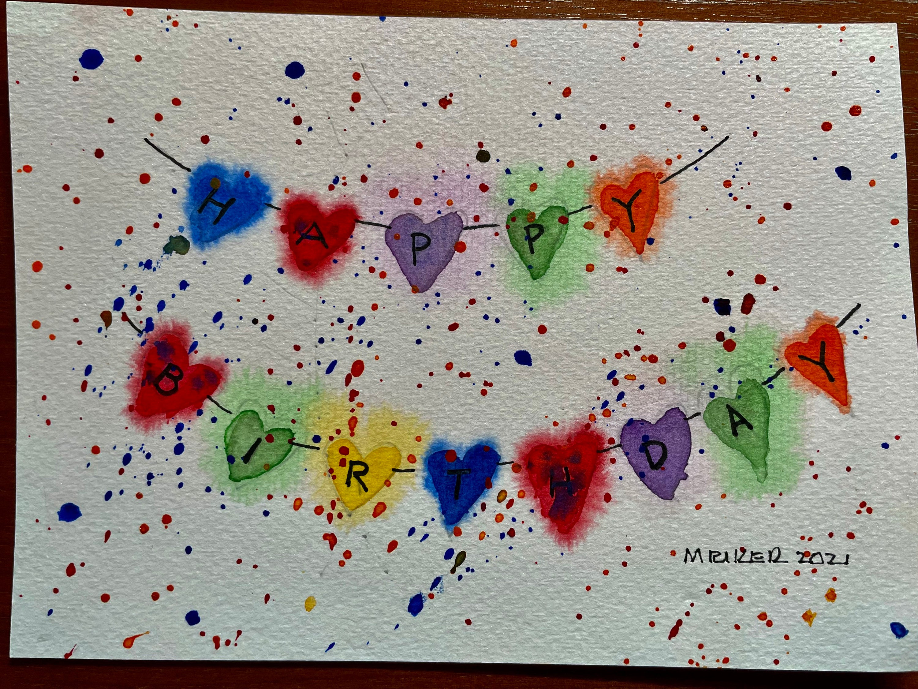 Watercolor Cupcake Birthday Card Set - Etsy