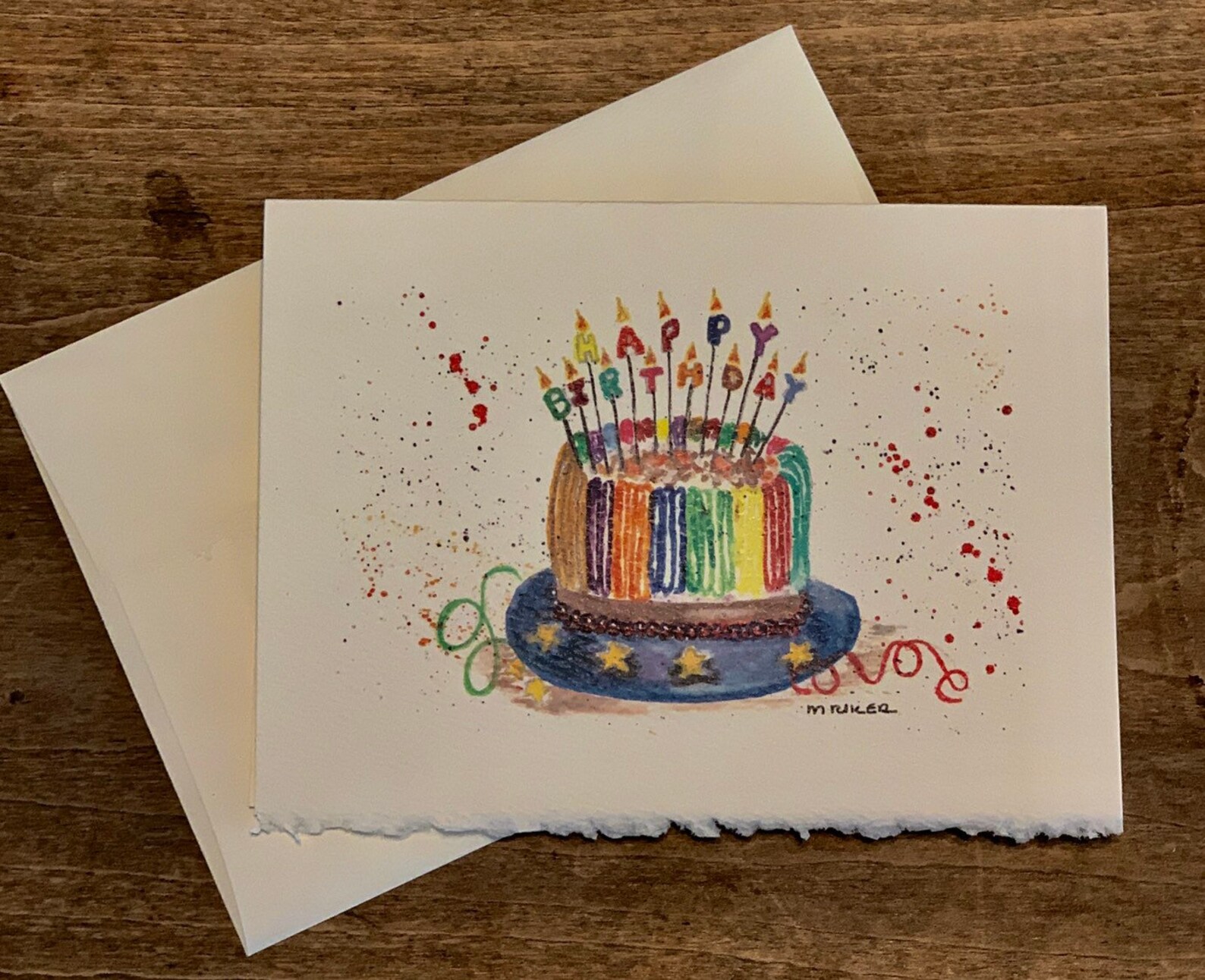 Watercolor Cupcake Birthday Card Set - Etsy