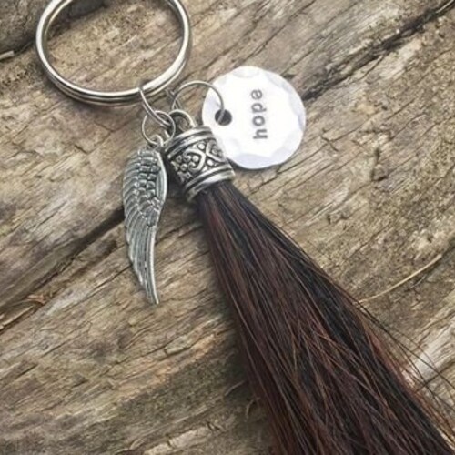 Tassel Horse Hair Key Chain With Personalized Name Charm by | Etsy