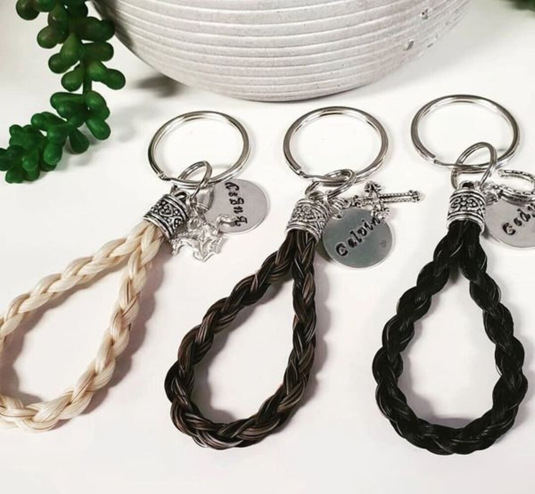 Looped Horse Hair Key Chain Rope Braid by Equine Keepsakes - Etsy