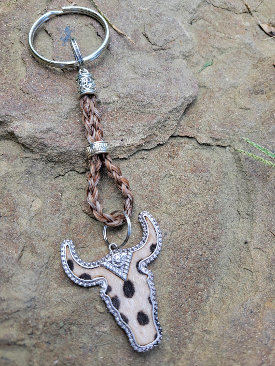 Braided Cow Tail Hair Keychain: Custom With Your Steer Hair Plus Charm ...