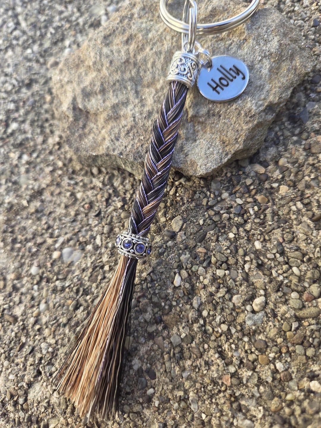 Custom Color Accented Chevron Horse Hair Keychain Braided by Equine ...