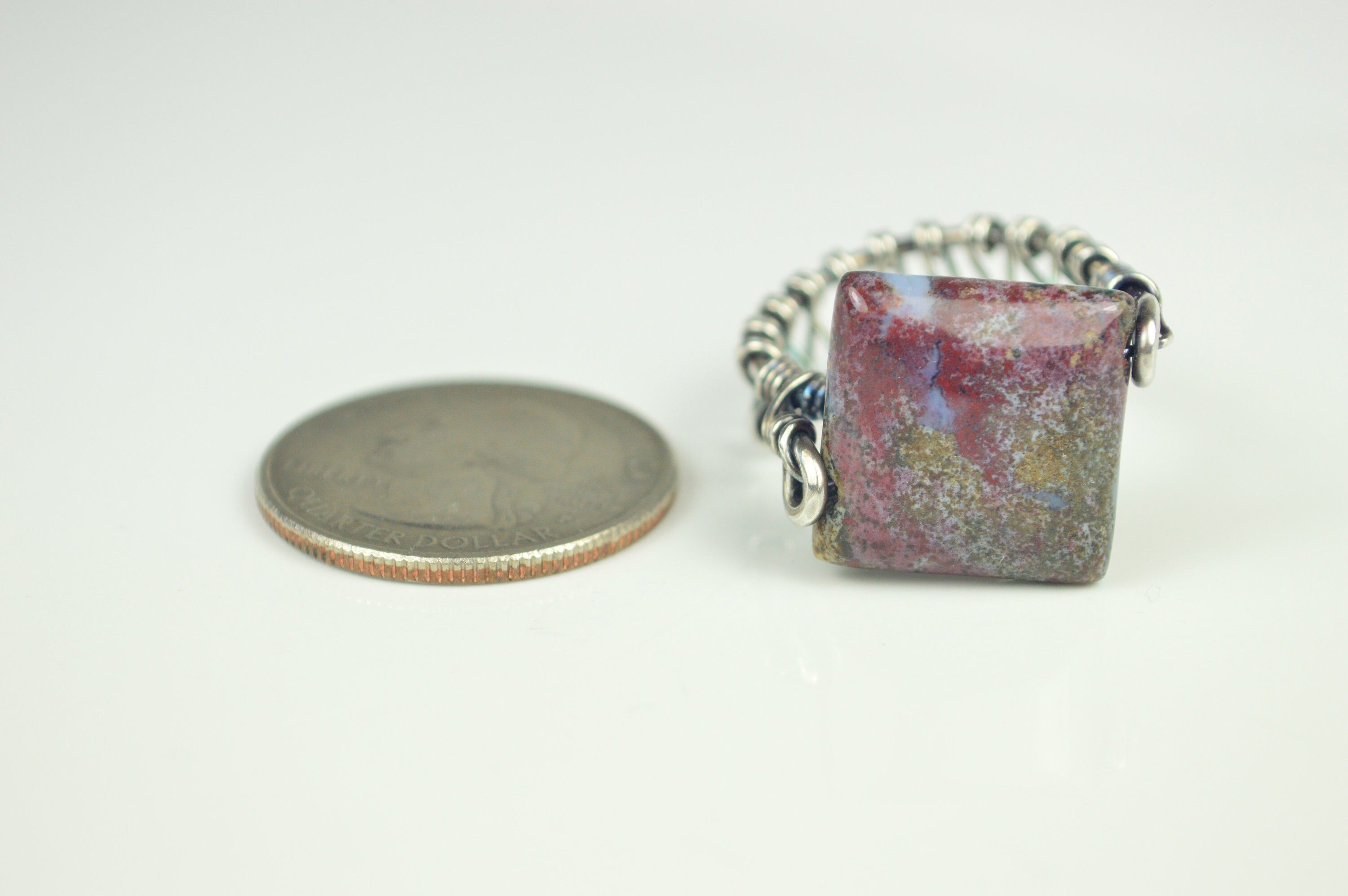 Ocean Jasper roller Coaster Ring - Etsy